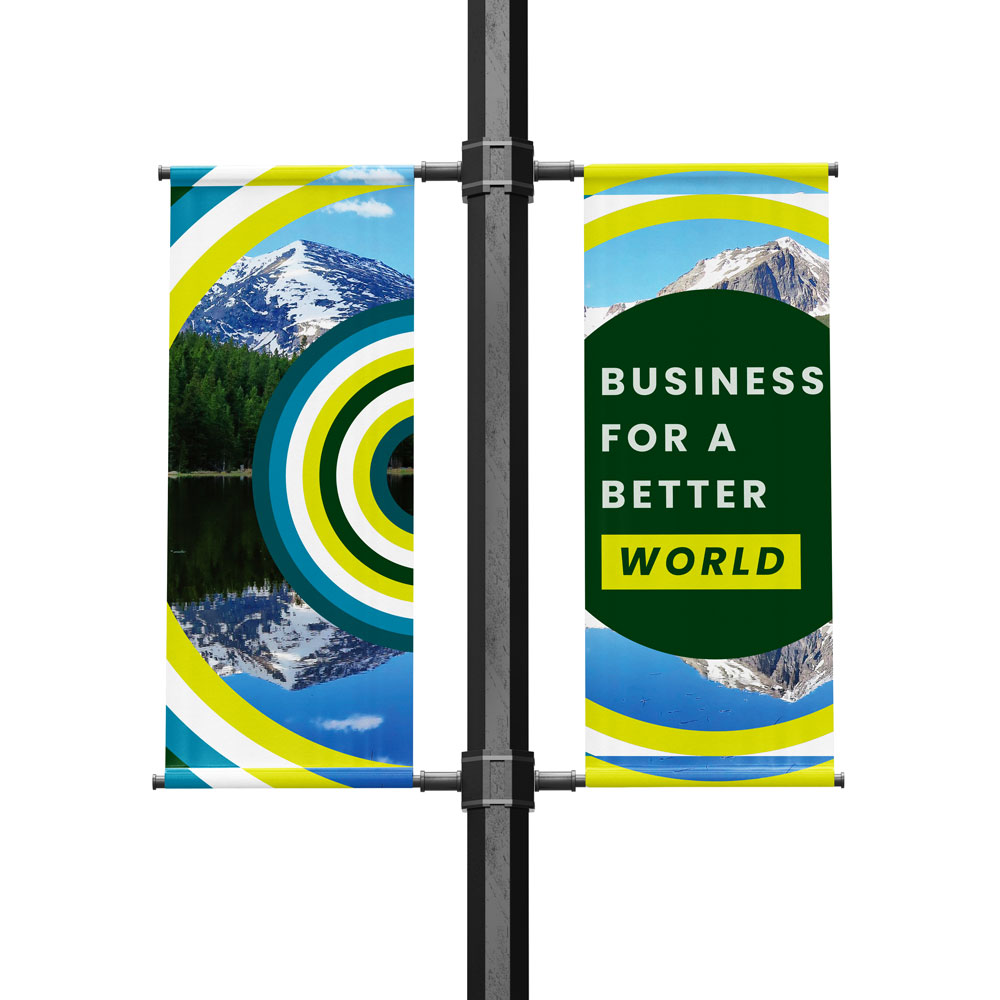 Pole Banners 18" Dual Set, Any Height | Lush Banners