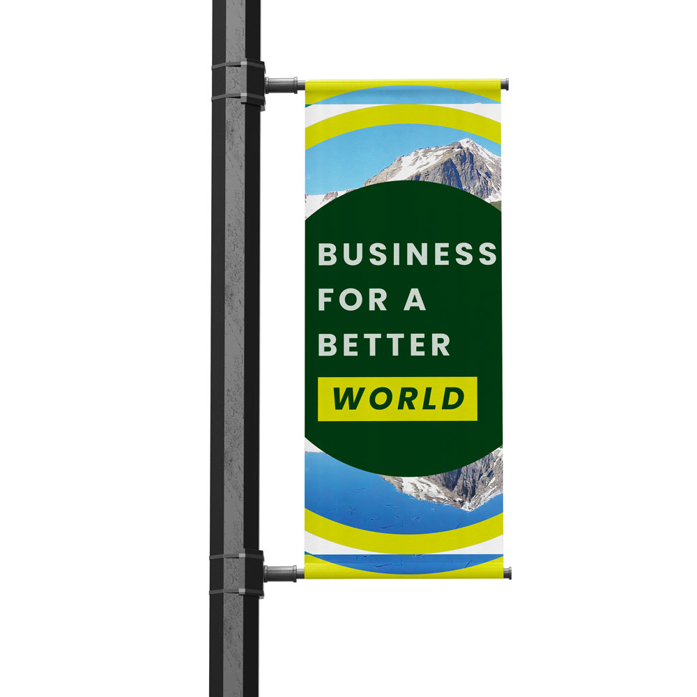 Pole Banners 18" Single Set, Any Height | Lush Banners