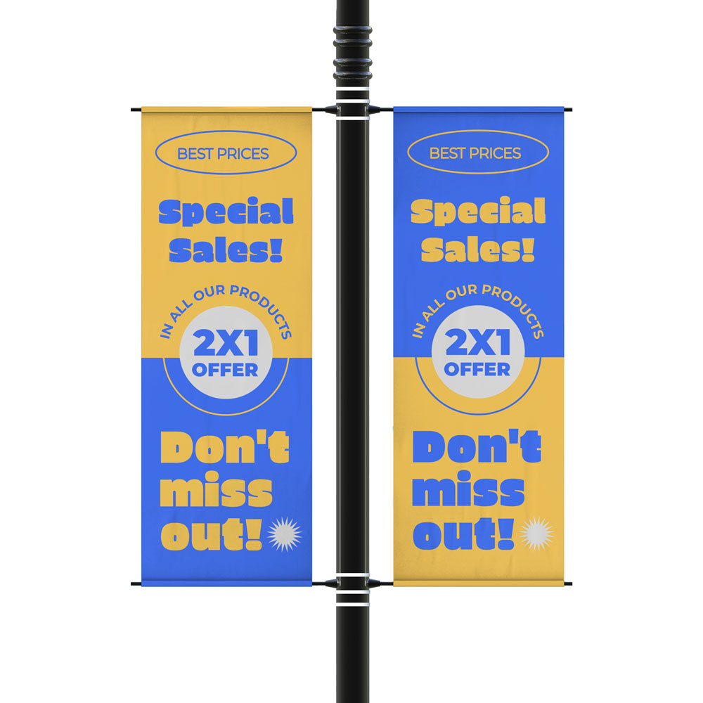 Pole Banners 24" Dual Set, Any Height | Lush Banners