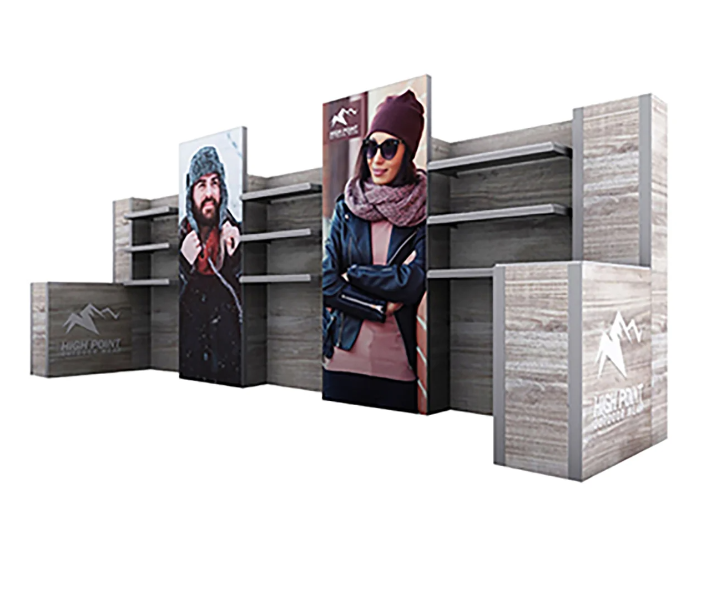 20x10 Modco Modular Trade Show Display QPS12 with Display Shelves ...