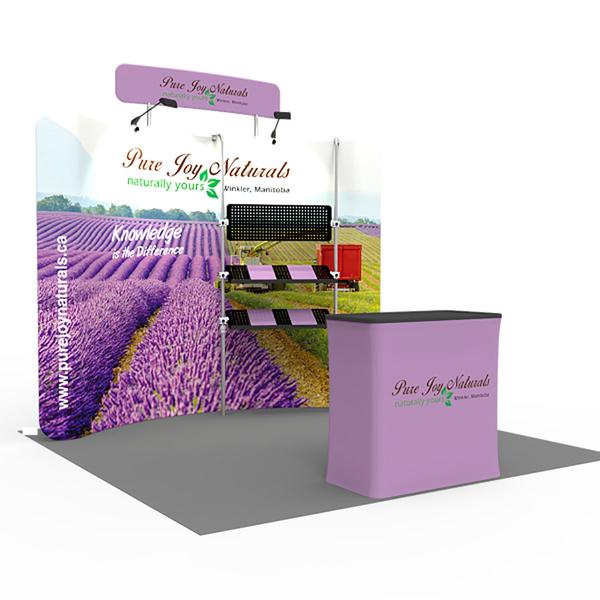 10x10 Trade Show Booth Formulate Fabric QPS04 with Curved Backwall and ...