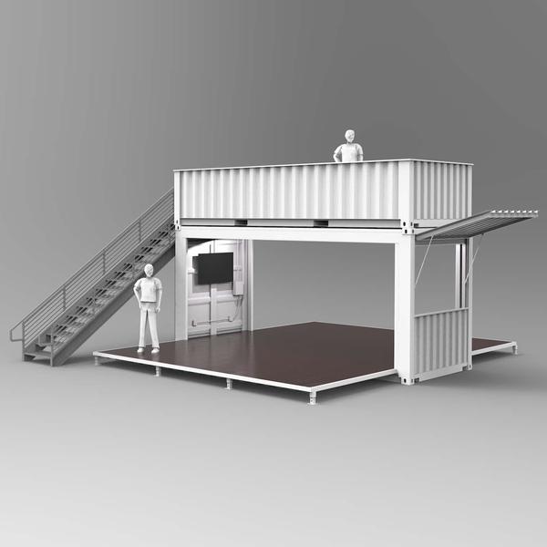 Custom Double Decker Container Booths QQB | Lush Banners
