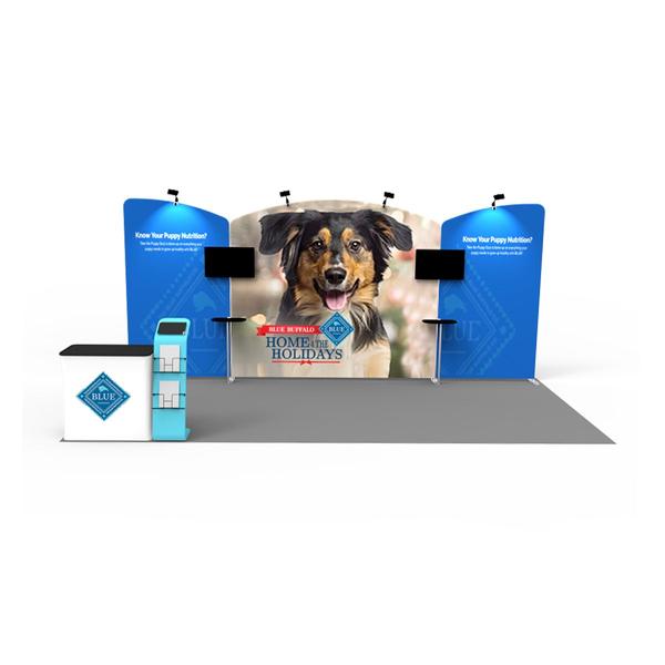 10x20 Trade Show Booth Formulate Fabric 10 with Dual TV Mounts & Tablet ...