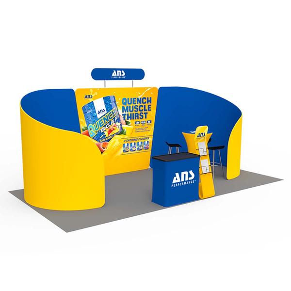 10x20 Trade Show Booth Formulate Fabric 05 with Curved Side Walls ...