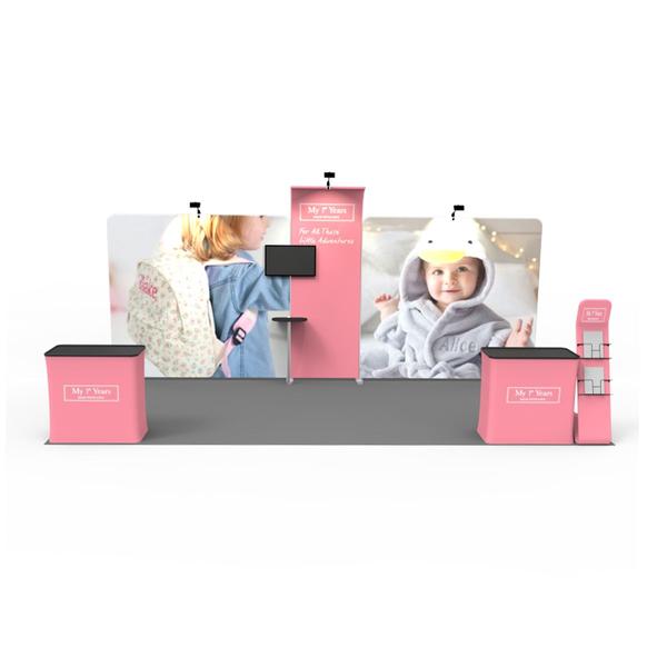 10x20 Trade Show Booth Formulate Fabric 11 with Dual Counters & Curved ...